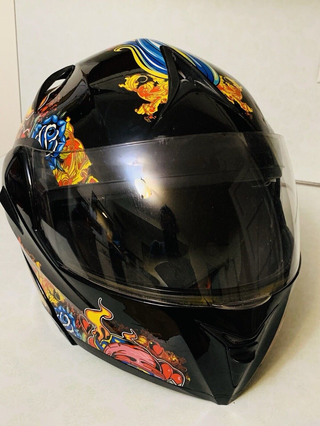 ILM Dual Visor Flip up Motorcycle Modular Full Face Helmet DOT With ...