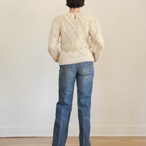 80s Silk Blend Knit Pullover 80s 90s Vintage Cream Silk Nubby Chunky ...