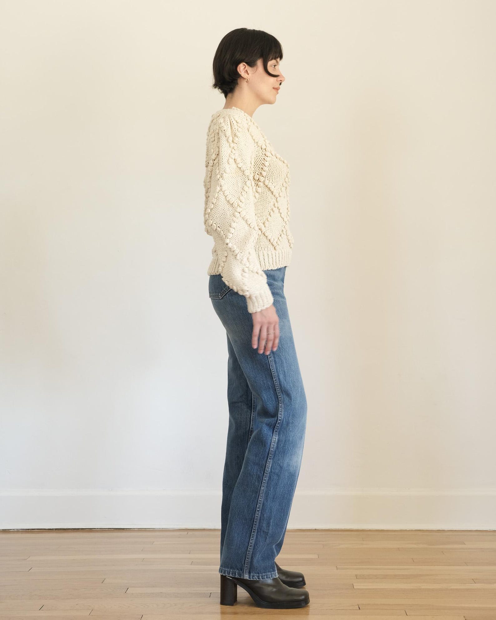 80s Silk Blend Knit Pullover 80s 90s Vintage Cream Silk Nubby Chunky ...