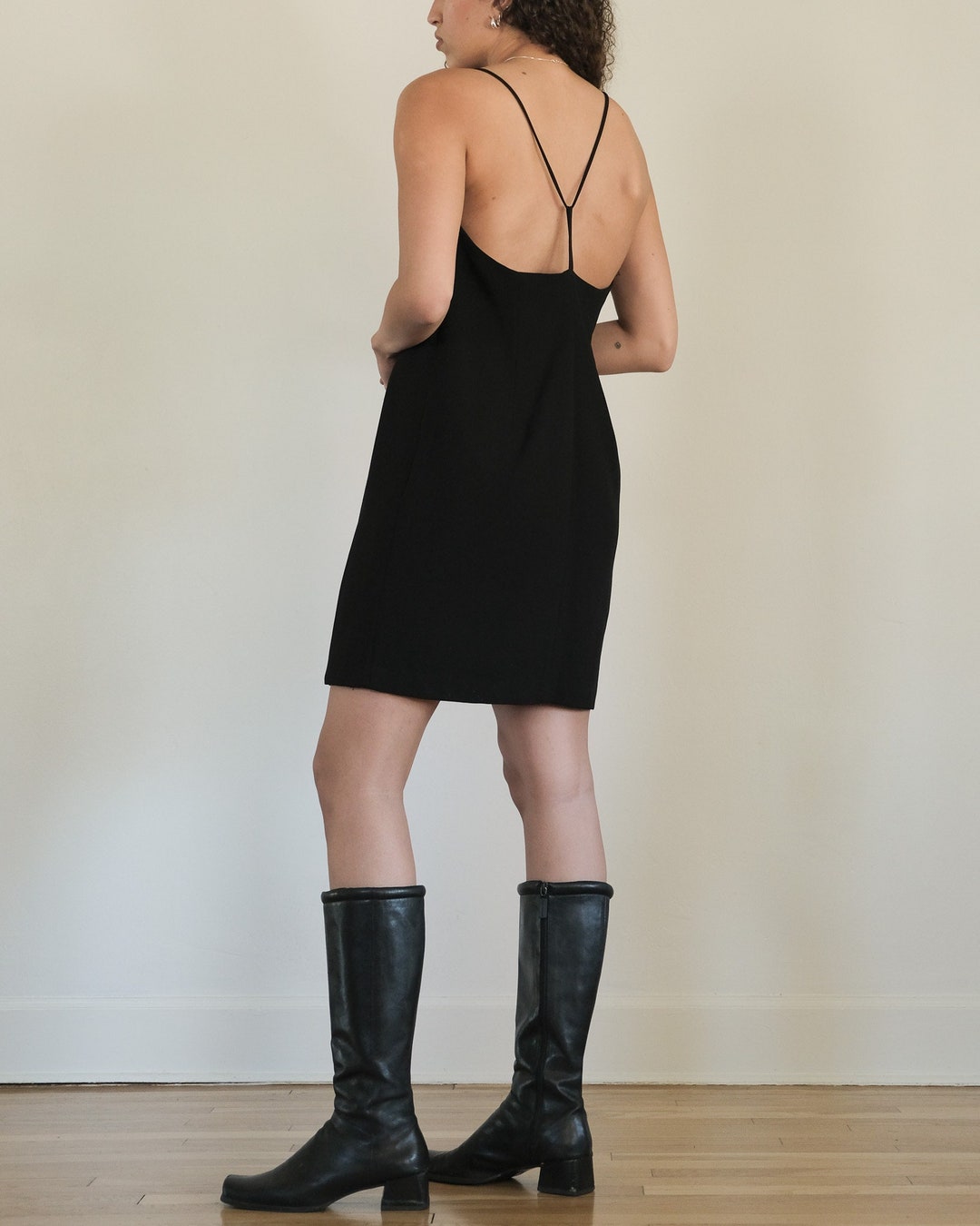 Bcbg Lbd 90s Y2k Vintage Spaghetti Strap Minimalist Mini Littlee Black ...