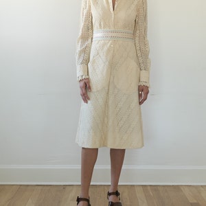 Amelia Gray Lace Shirtdress - 60s Vintage Claudia Ransom off White ...