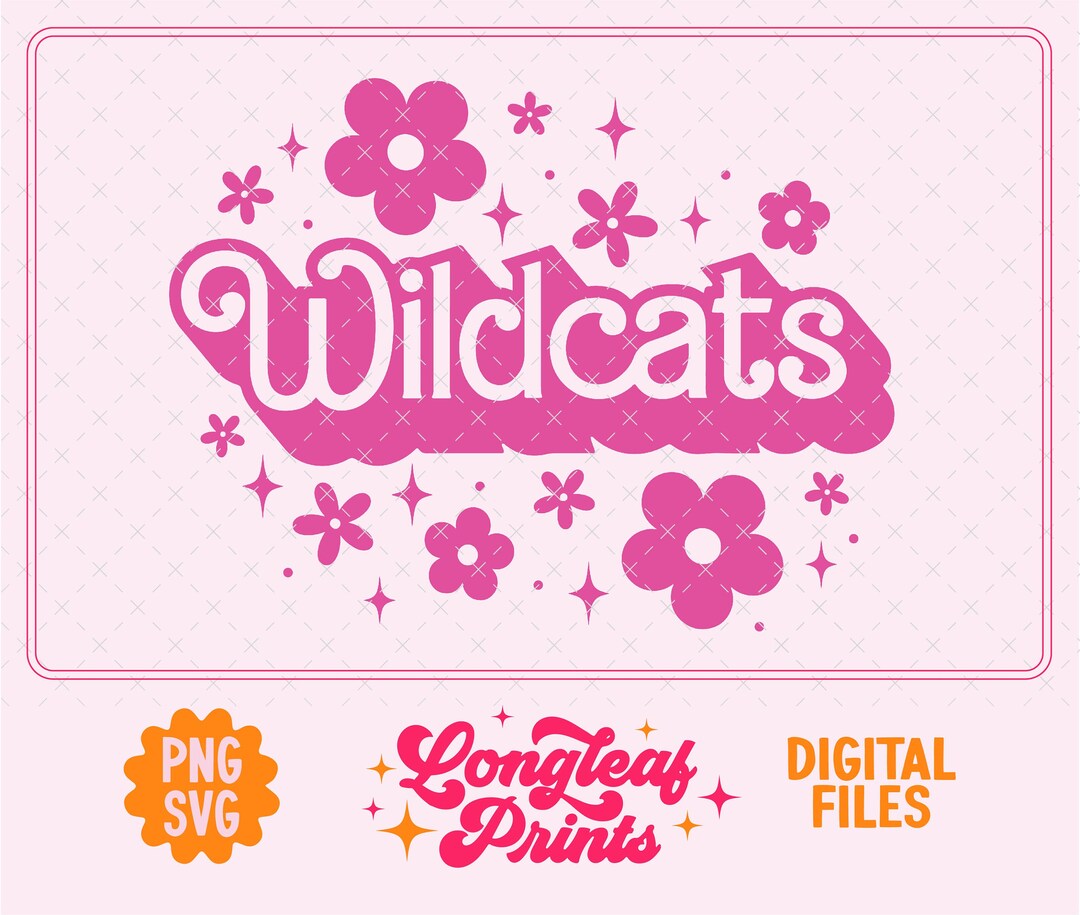 Buy Wildcats Barb Pink Mascot SVG PNG Digital Download T-shirt Design ...