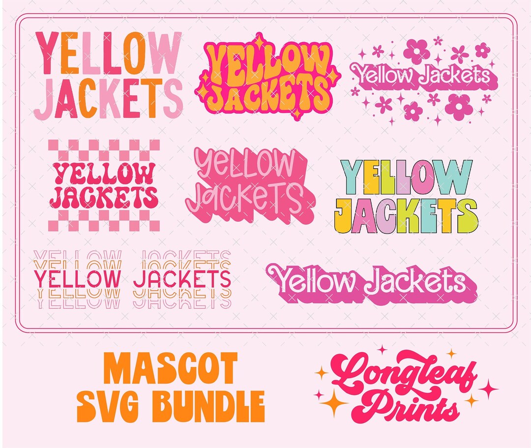 Yellow Jackets School Mascot SVG Bundle Digital Download Design Files ...