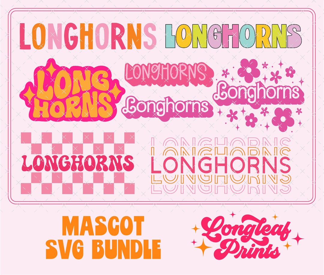 Longhorns School Mascot SVG Bundle Digital Download Design Files - Etsy