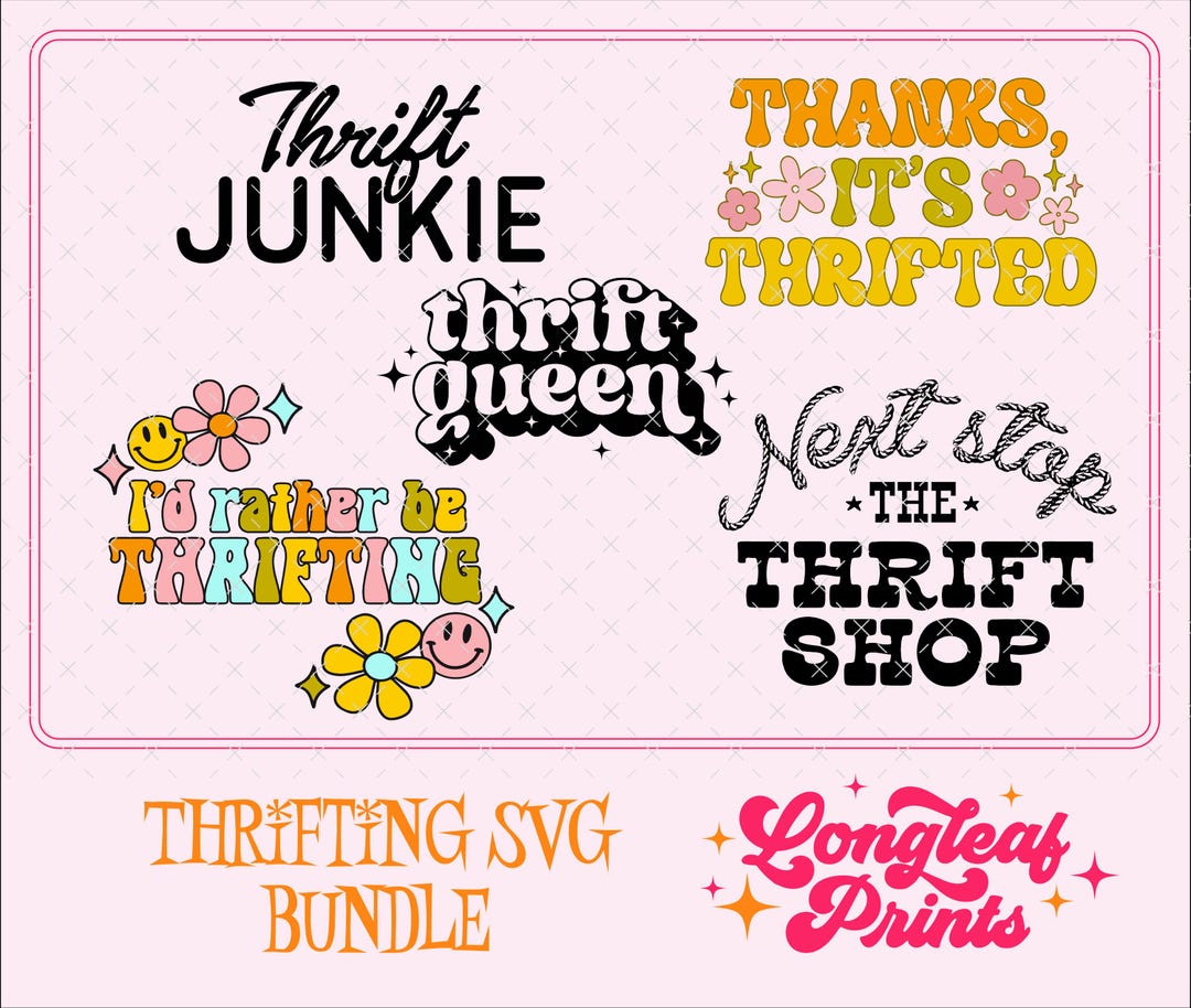 Thrifting Thrift Shop SVG Bundle Digital Download Design Files - Etsy