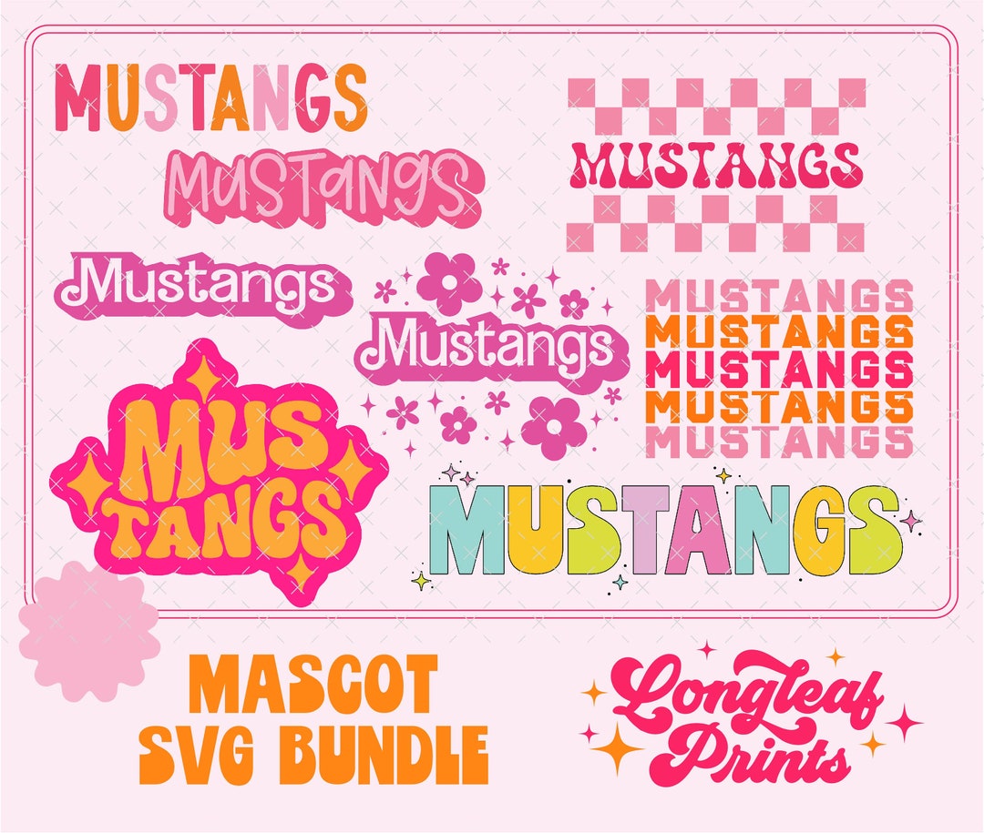 Mustangs School Mascot SVG Bundle Digital Download Design Files - Etsy