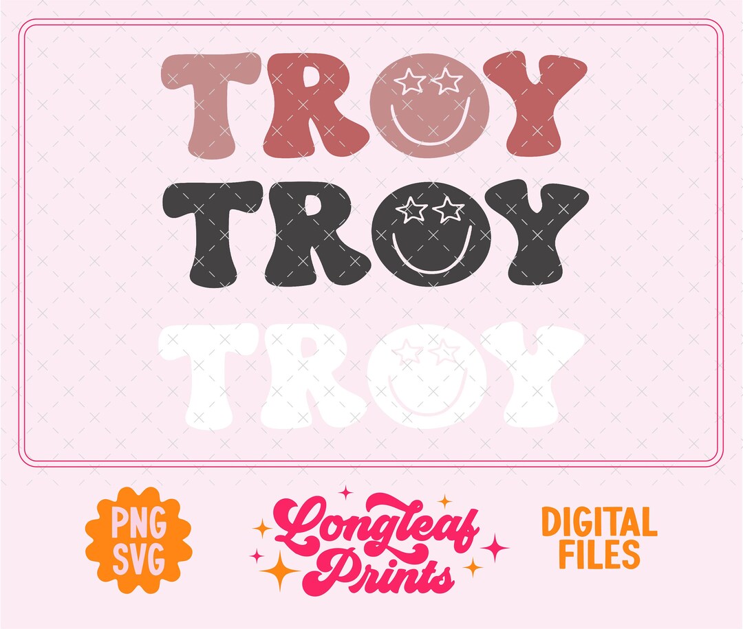Troy Alabama Star Happy Face SVG Digital Download Design File - Etsy