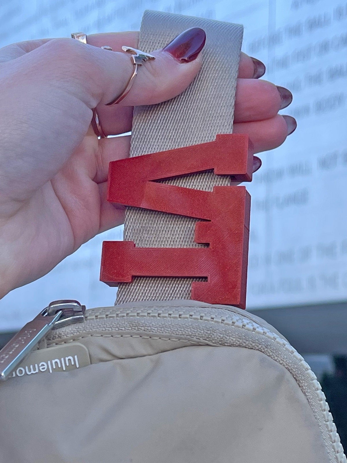 Customizable Varsity Letters Collection Belt and Bag Charm - Etsy