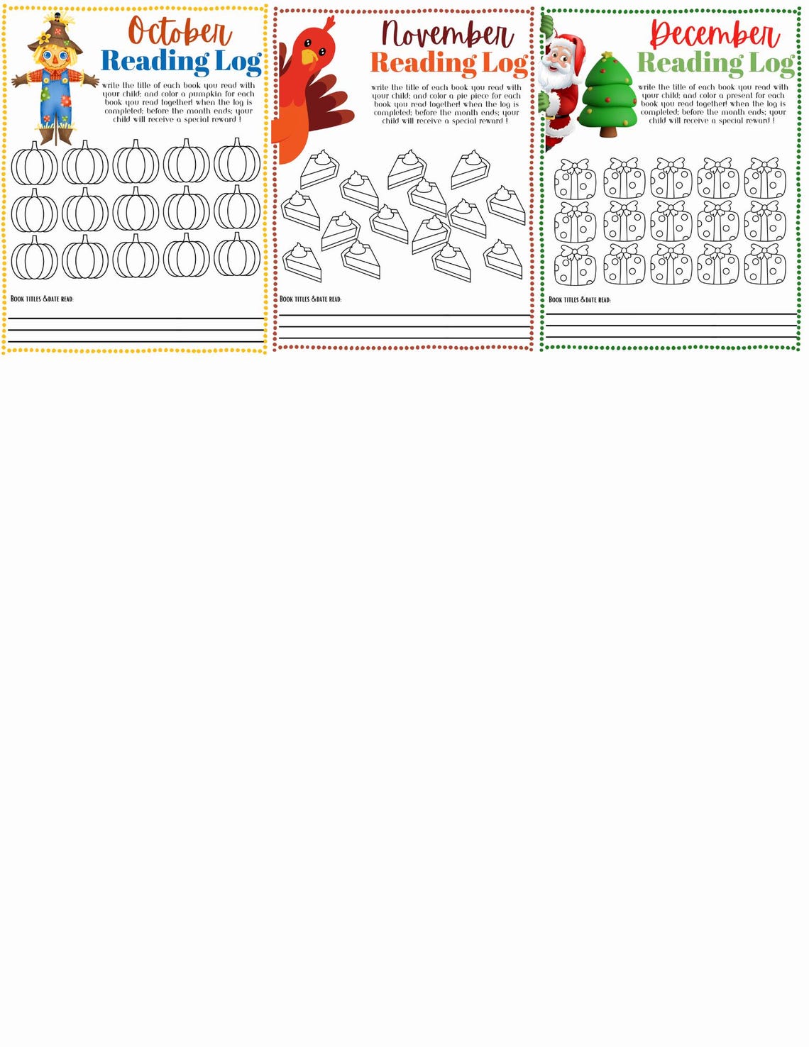 Monthly Reading Logs - Etsy