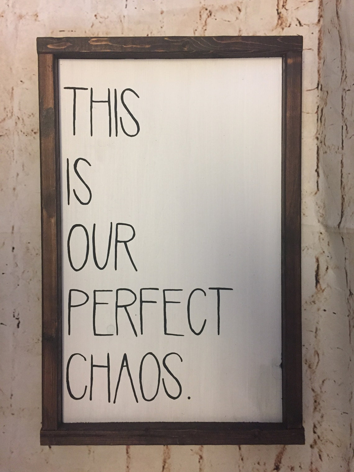 This is Our Perfect Chaos Framed Sign, Perfect Chaos Sign, Family Wood ...