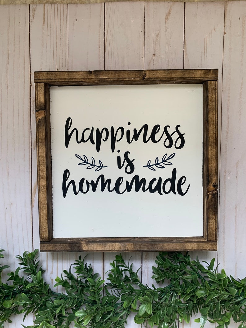 Happiness is Homemade Sign Home Decor Sign Happiness is - Etsy