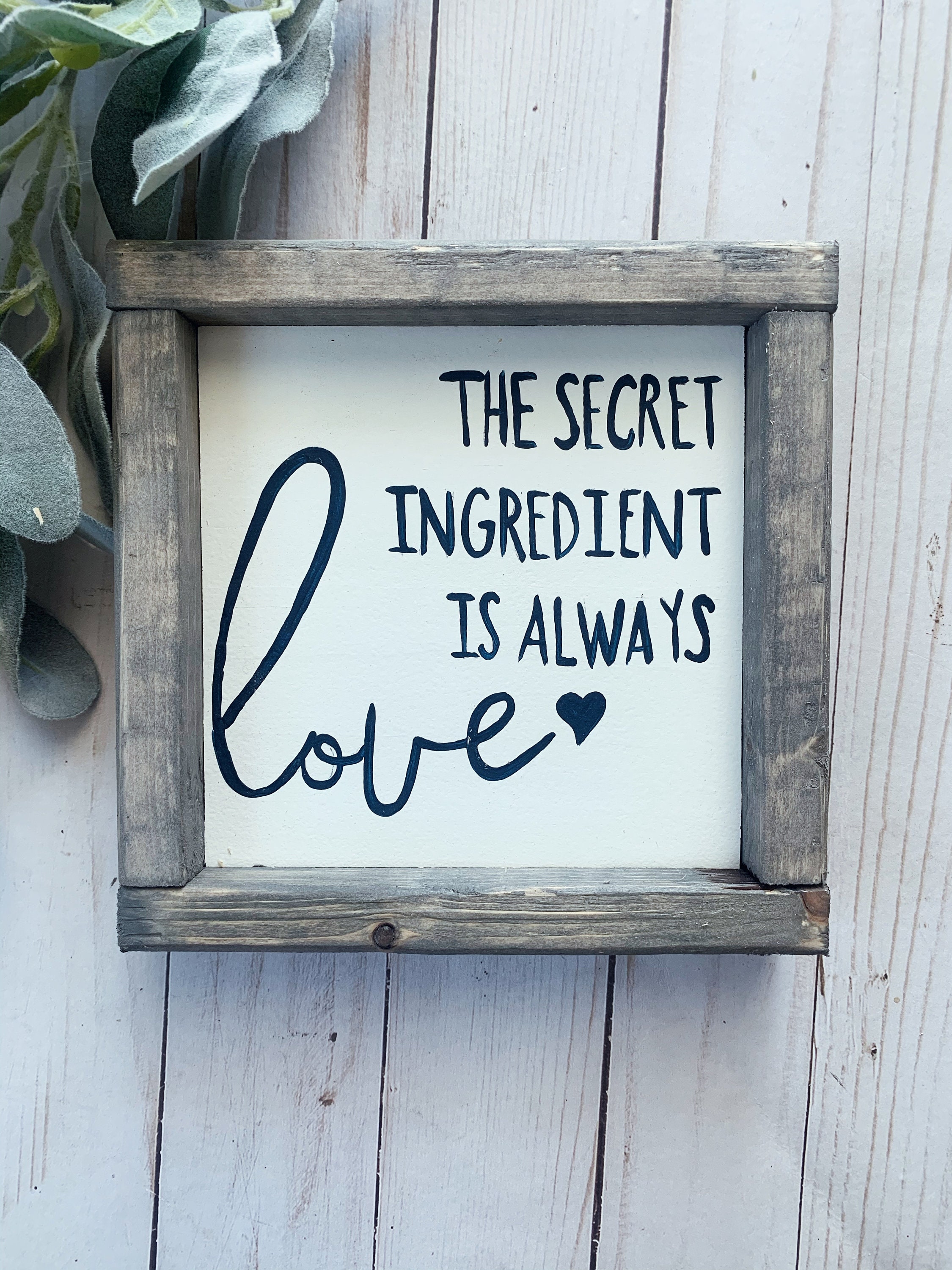 The secret ingredient is love sign kitchen sign kitchen | Etsy