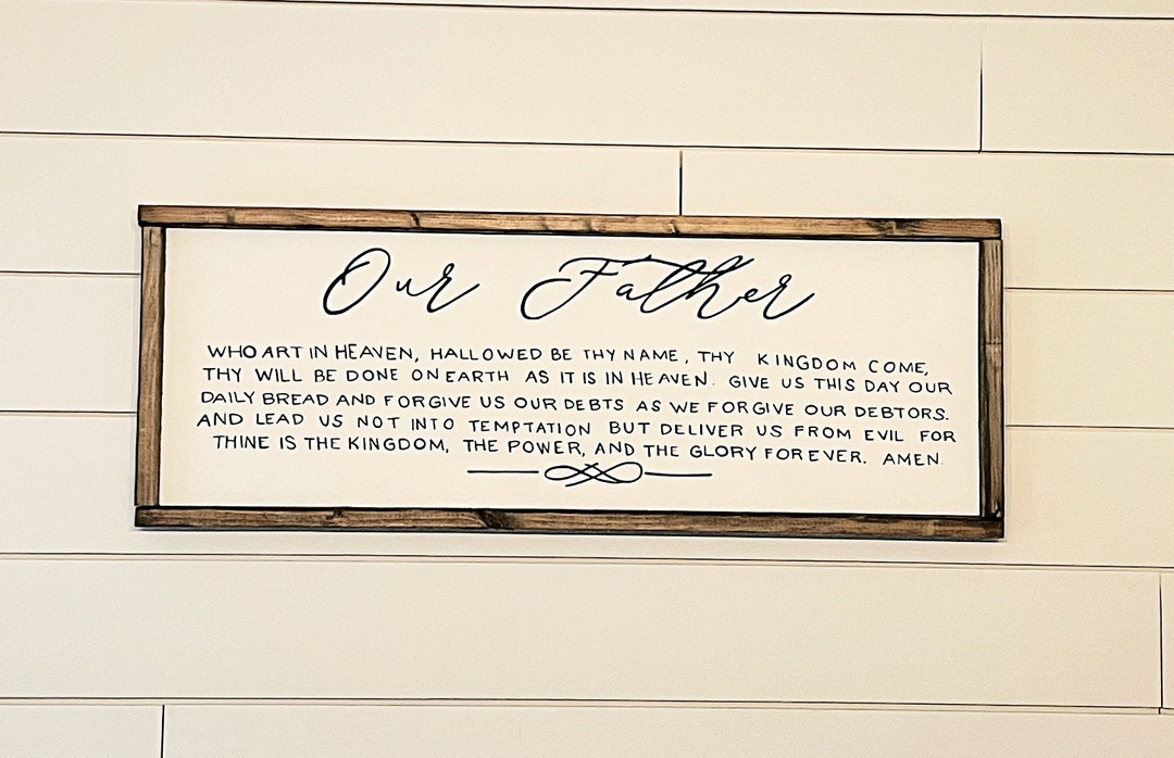 The Lord's Prayer Sign, Our Father Sign, Scripture Sign, Dining Room ...
