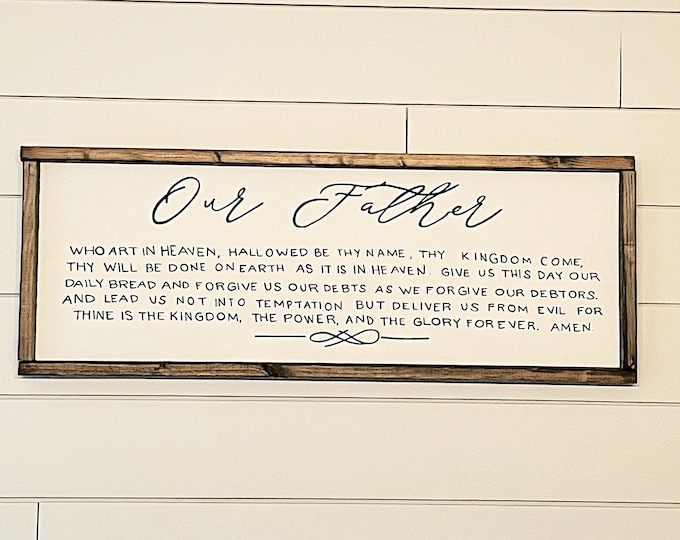 The Lords Prayer Religious Sign, Our Father Who Art in Heaven Sign ...