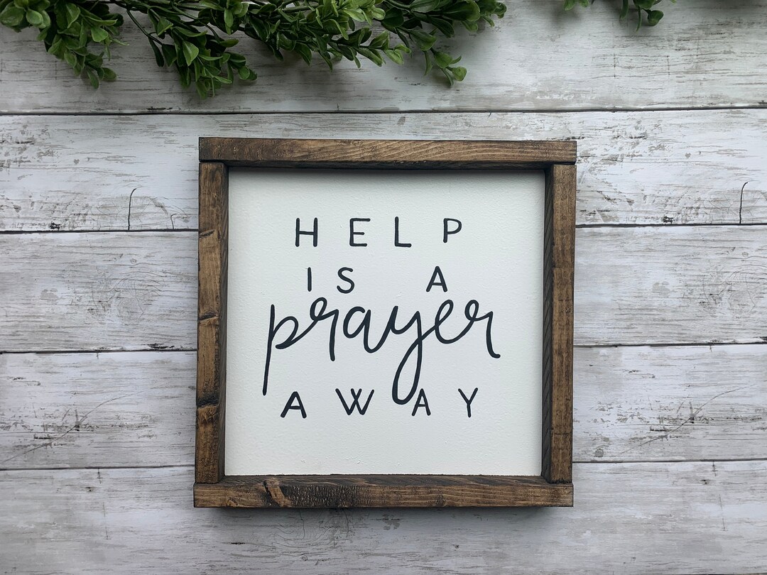 Prayer Wall Art, Help is A Prayer Away, Christian Wall Art, Christian ...