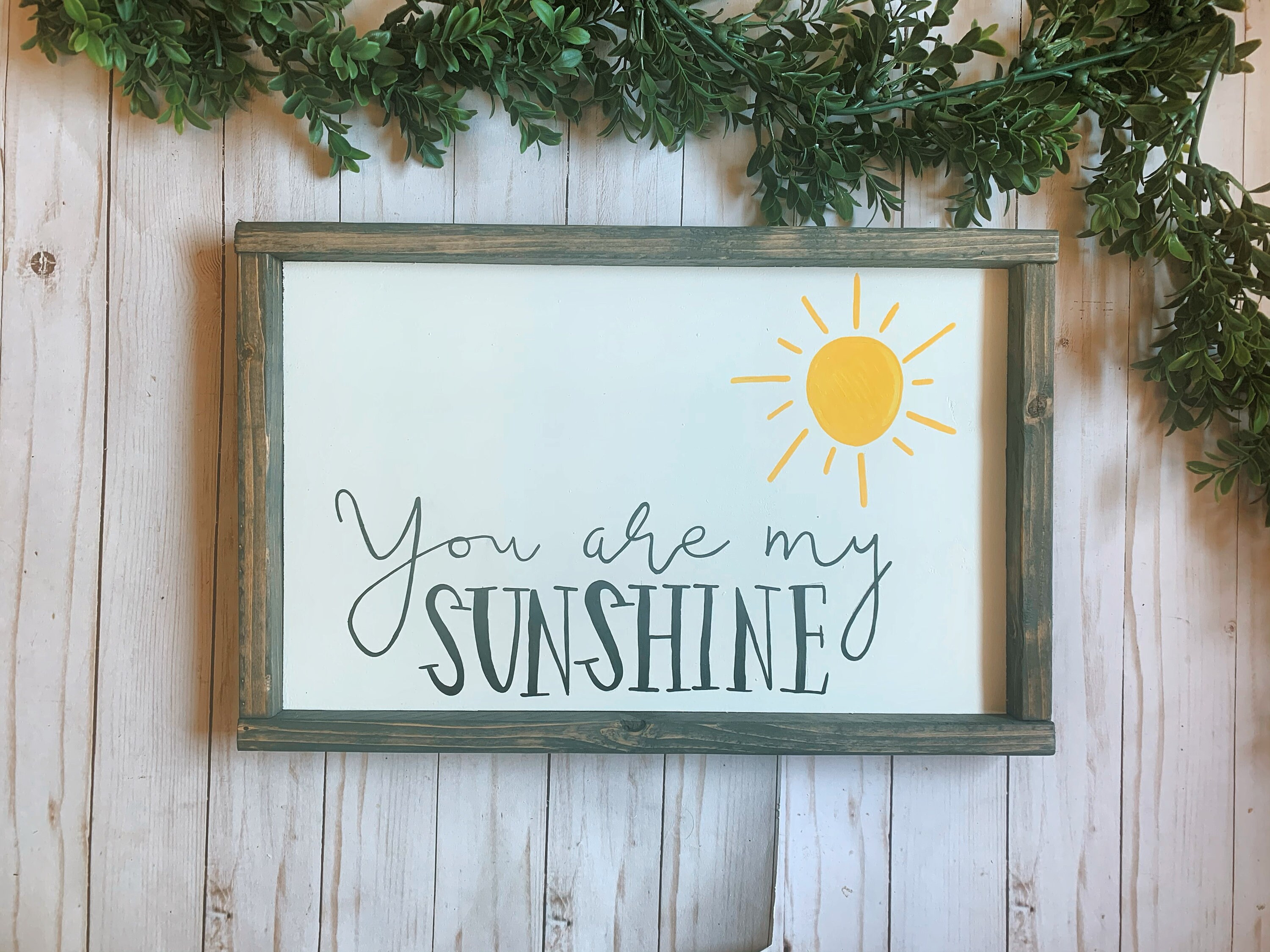 You Are My Sunshine Sign, Framed Wood Signs, Nursery Decor, Nursery ...