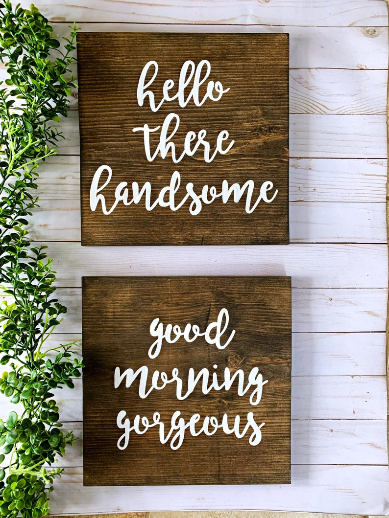 Good Morning Gorgeous Hello There Handsome Master Bathroom | Etsy