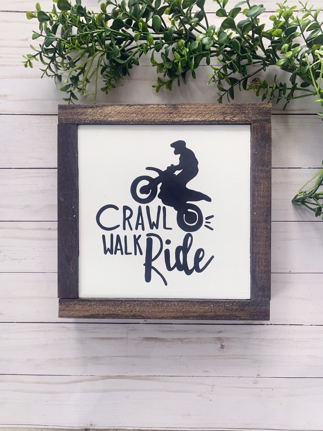 Crawl Walk Ride Sign, Nursery Decor, Dirt Bike Sign, Motocross Sign ...