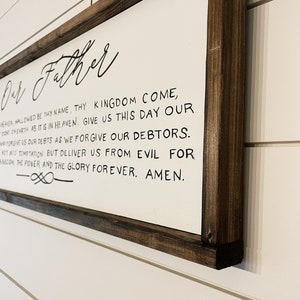 The Lord's Prayer Sign, Our Father Sign, Scripture Sign, Dining Room ...