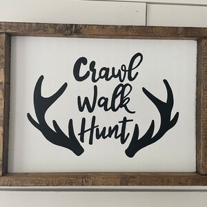 Crawl Walk Hunt, Nursery Decor, Woodland Nursery, Nursery Wall Decor ...