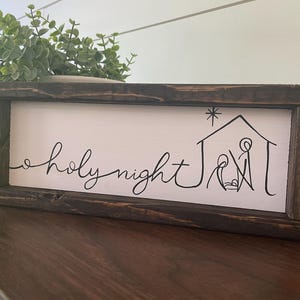 O Holy Night Sign, Christmas Signs, Wood Framed Signs, Christian Wall ...