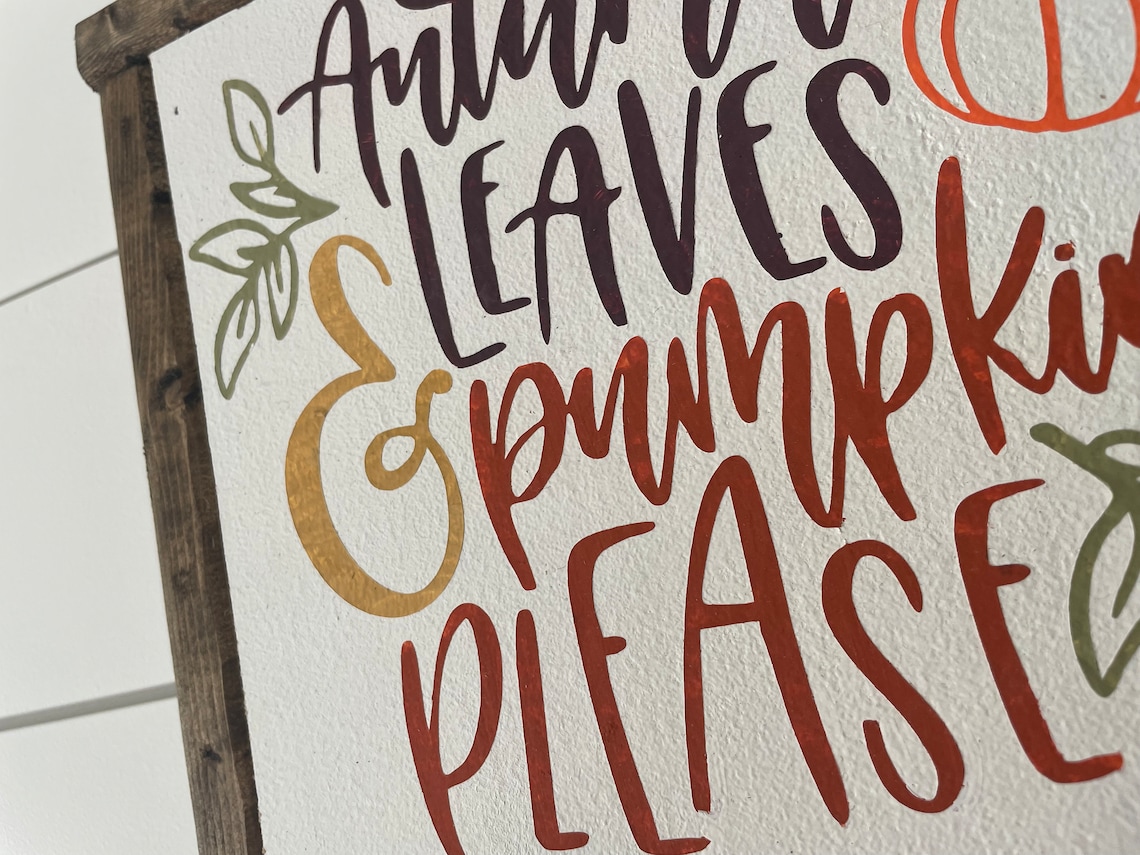 Autumn Leaves and Pumpkins Please Sign, Fall Wall Decor, Autumn Decor ...