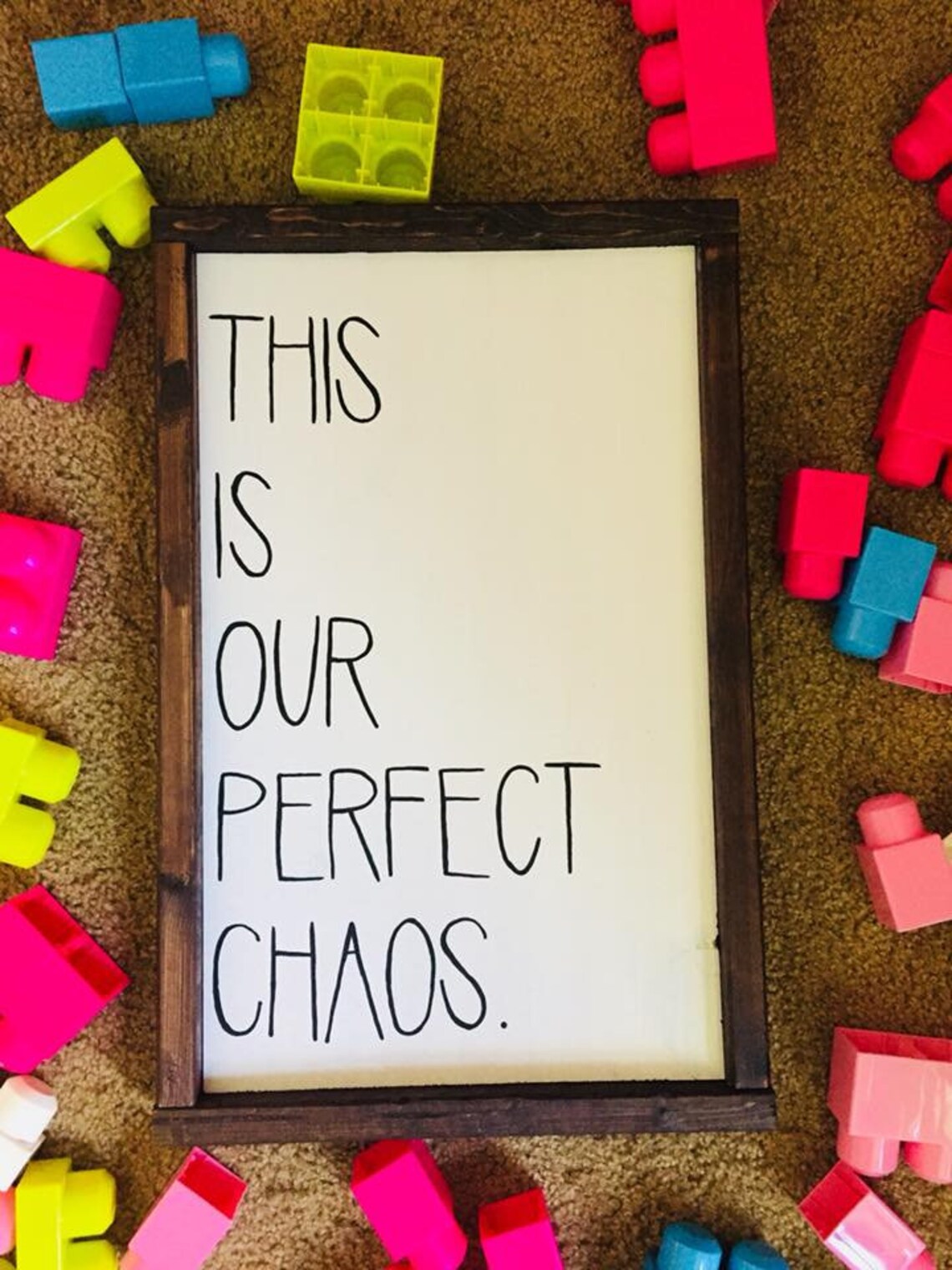This is Our Perfect Chaos Framed Sign, Perfect Chaos Sign, Family Wood ...