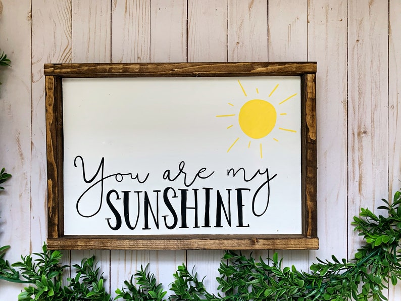 You Are My Sunshine Sign, Framed Wood Signs, Nursery Decor, Nursery ...
