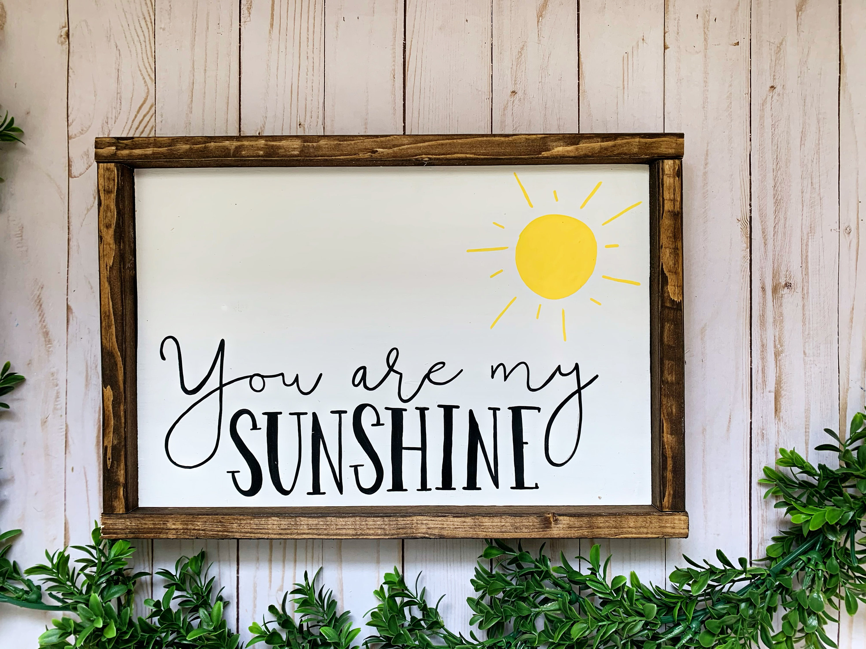 You Are My Sunshine Sign Framed Wood Signs Nursery Decor - Etsy