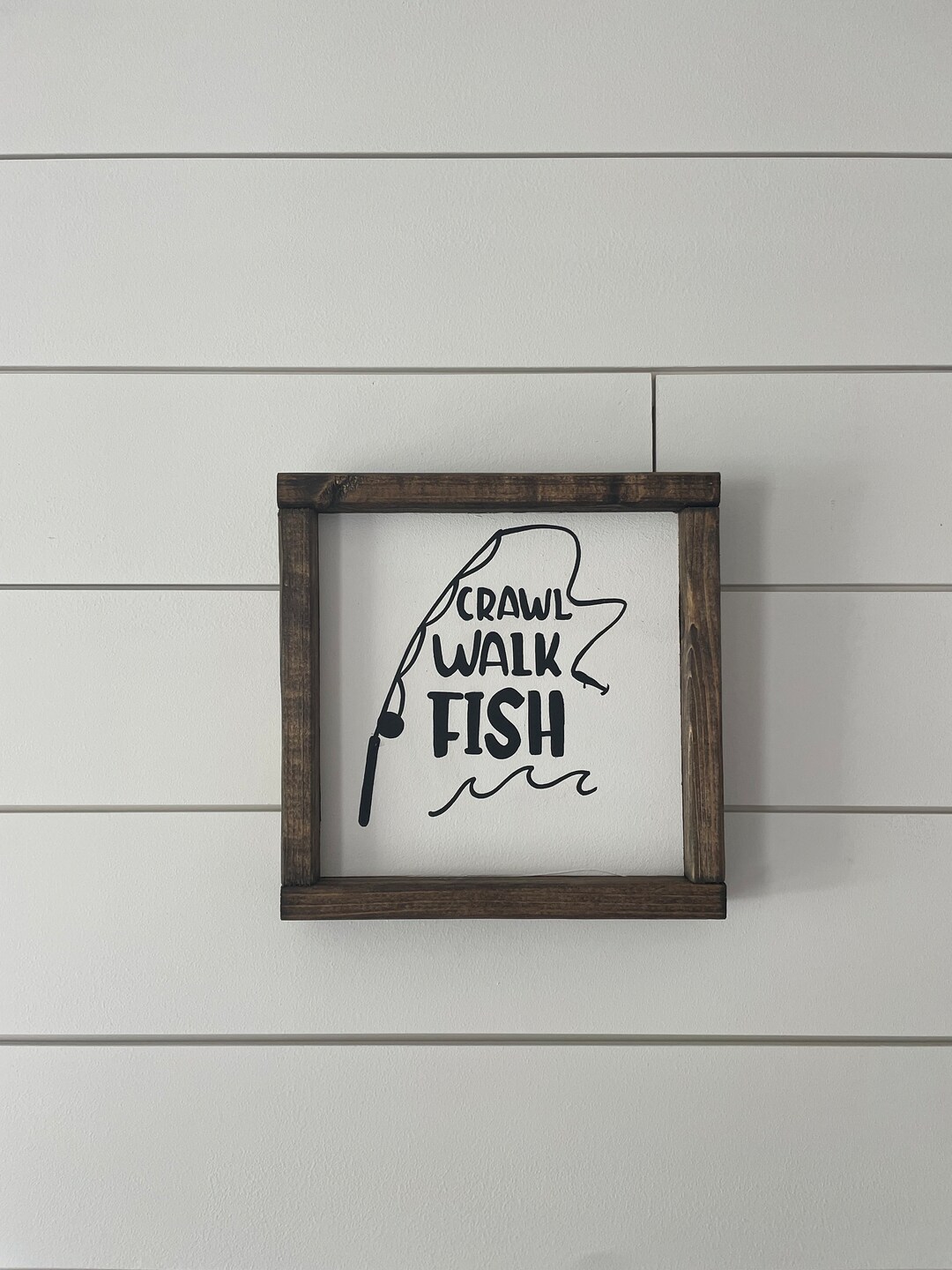 Crawl Walk Fish Sign, Nursery Decor, Fishing Sign, Fisherman Sign ...