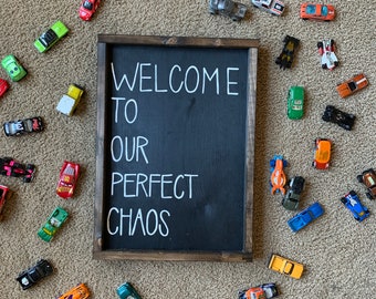 This is Our Perfect Chaos Framed Sign, Perfect Chaos Sign, Family Wood ...