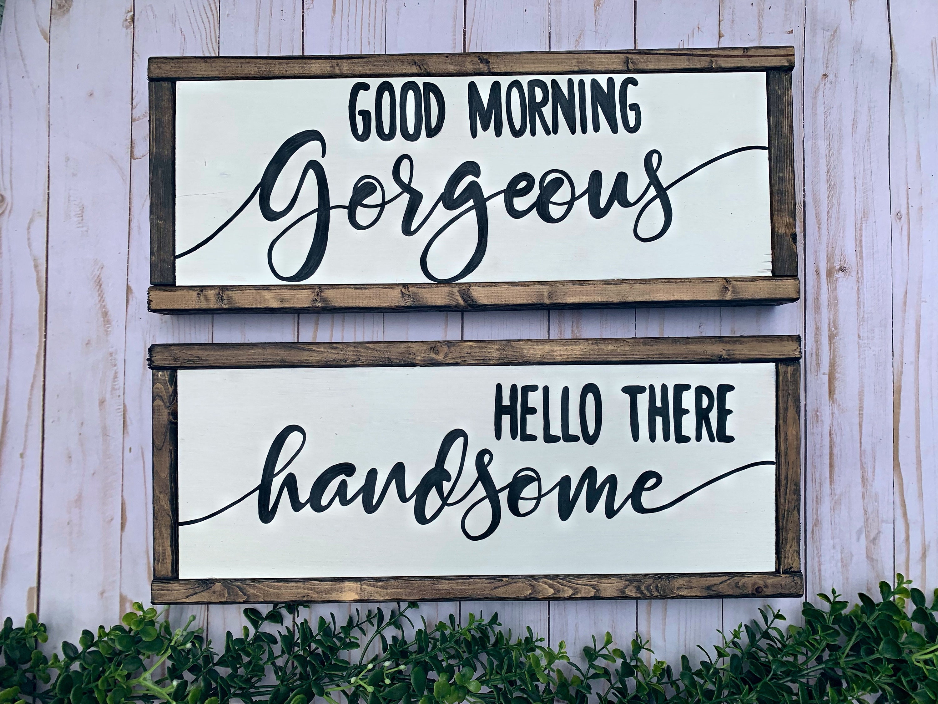 Good morning Gorgeous Hello there handsome master bathroom | Etsy