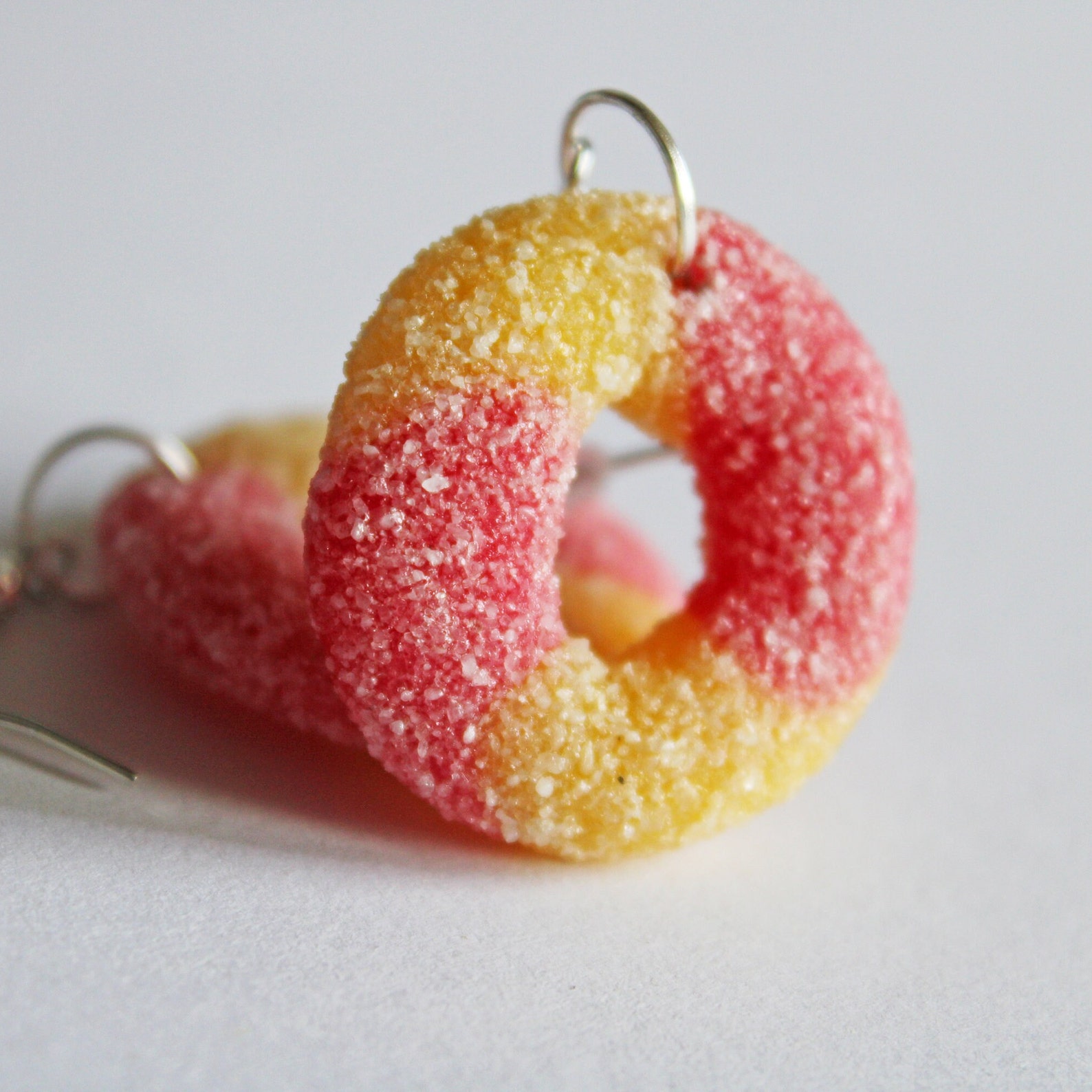 Peach Ring Candy Earrings | Sugar-coated Food Jewelry | Realistic Candy ...