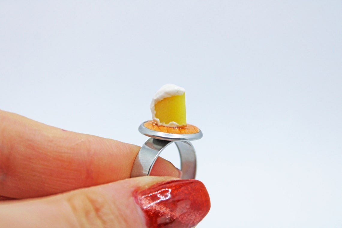 Adjustable Mini Cheese Rings Cheese Wedge Rings Polymer Clay - Etsy