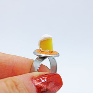 Adjustable Mini Cheese Rings, Cheese Wedge Rings, Polymer Clay Rings ...