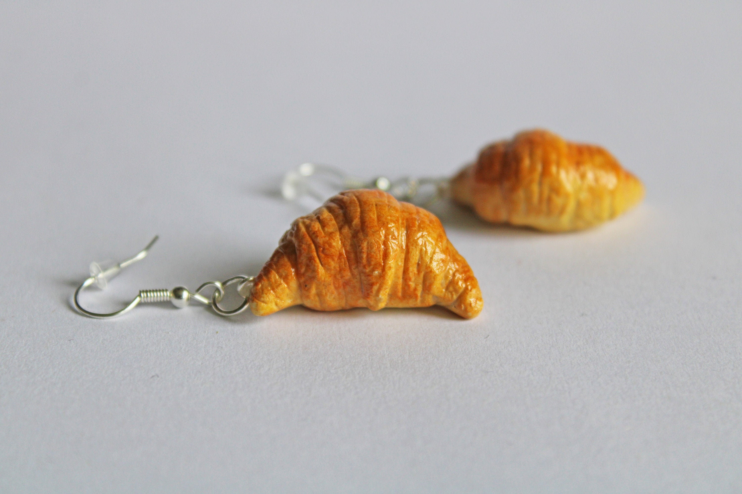 Croissant Earrings Miniature Food Polymer Clay Charms Food - Etsy UK