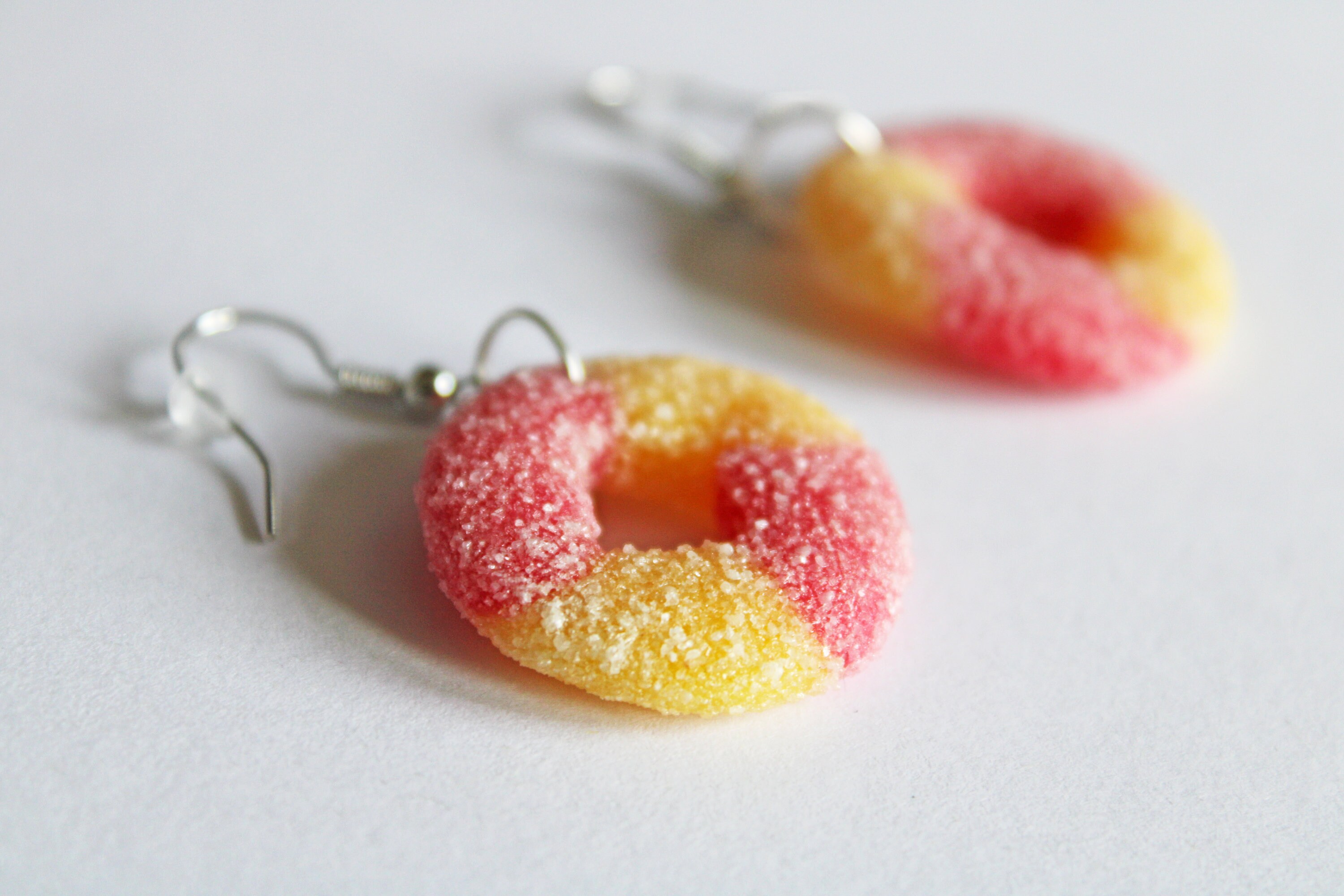 Peach Ring Candy Earrings Sugar Coated Polymer Clay Earrings - Etsy