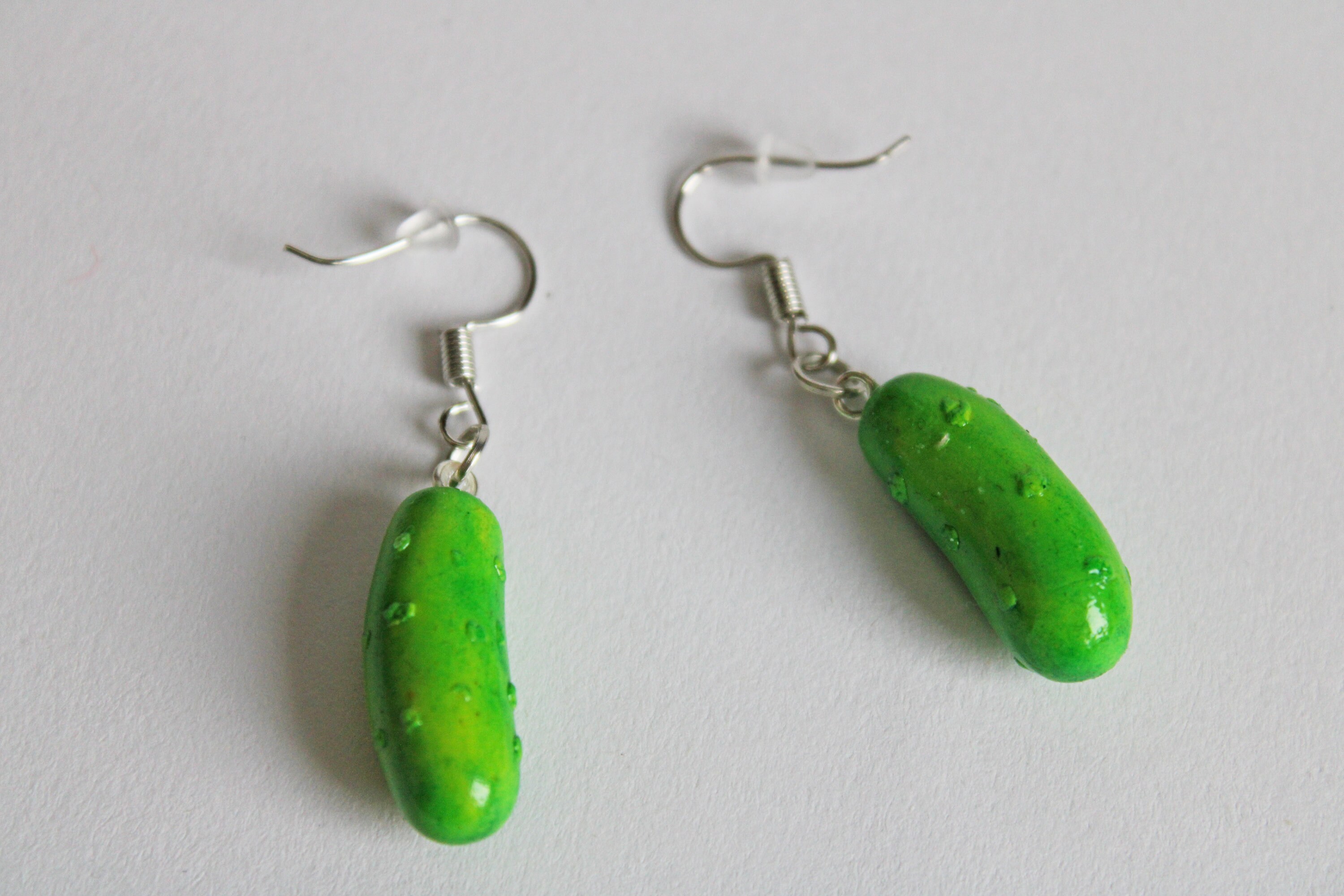Pickle Earrings Miniature Food Polymer Clay Charms Food | Etsy