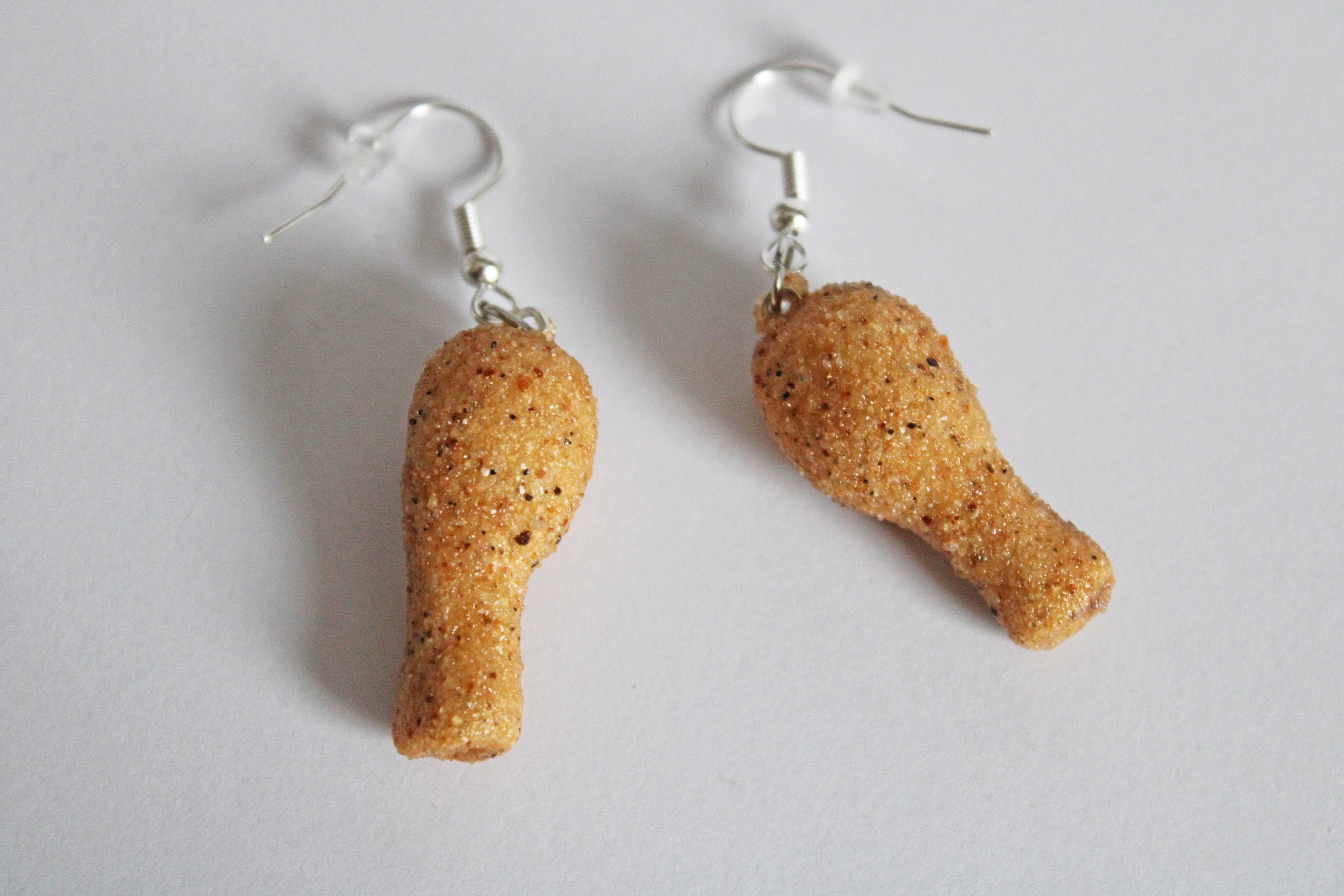 Breaded Chicken Leg Earrings Polymer Clay Earrings Food | Etsy