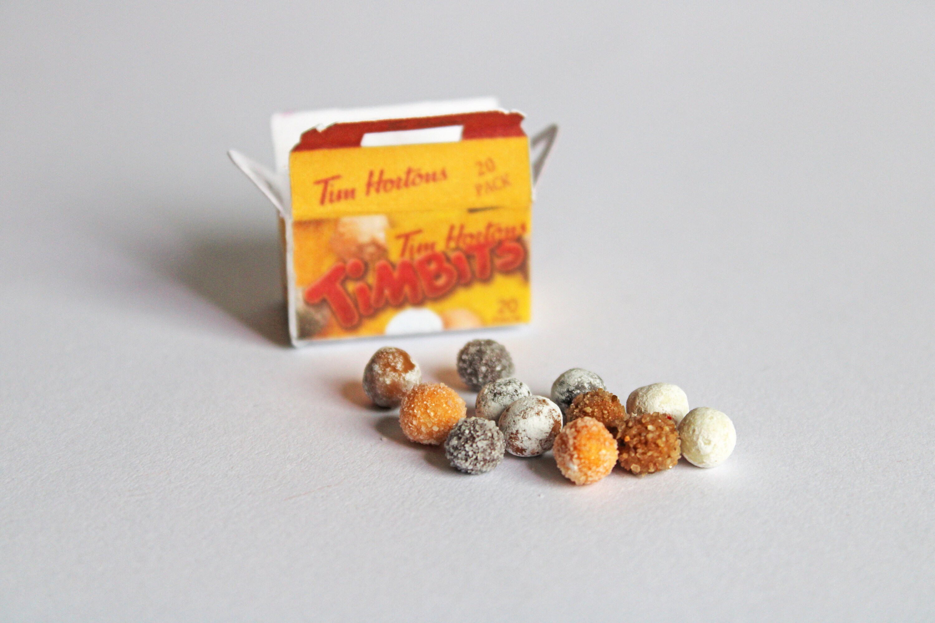 Miniature Timbits Box and 12 Timbits 1:6 Scale Polymer Clay - Etsy UK