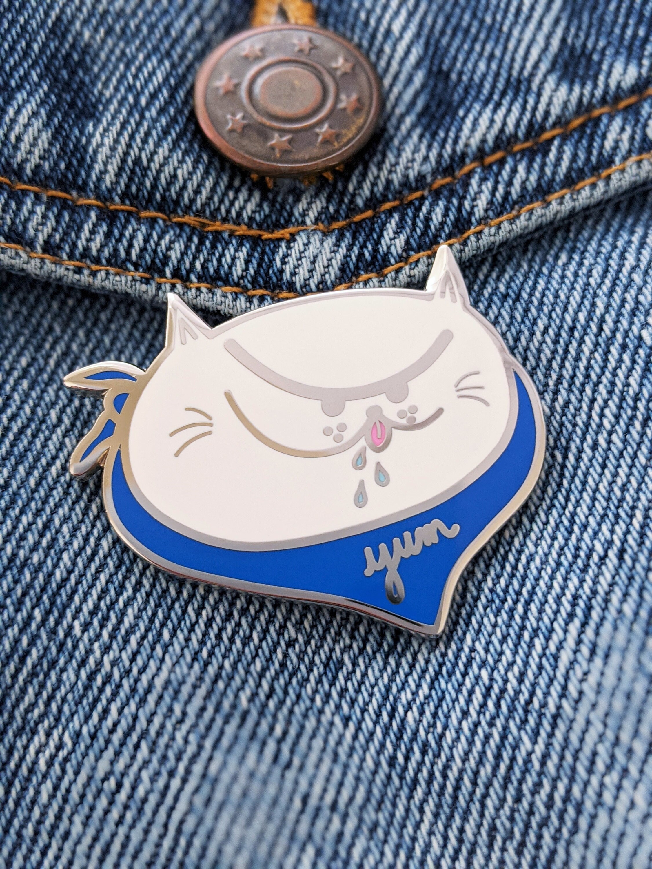 Big Girl Hard Enamel Pin Cute Fat Cat Lapel Pin Yum Food - Etsy