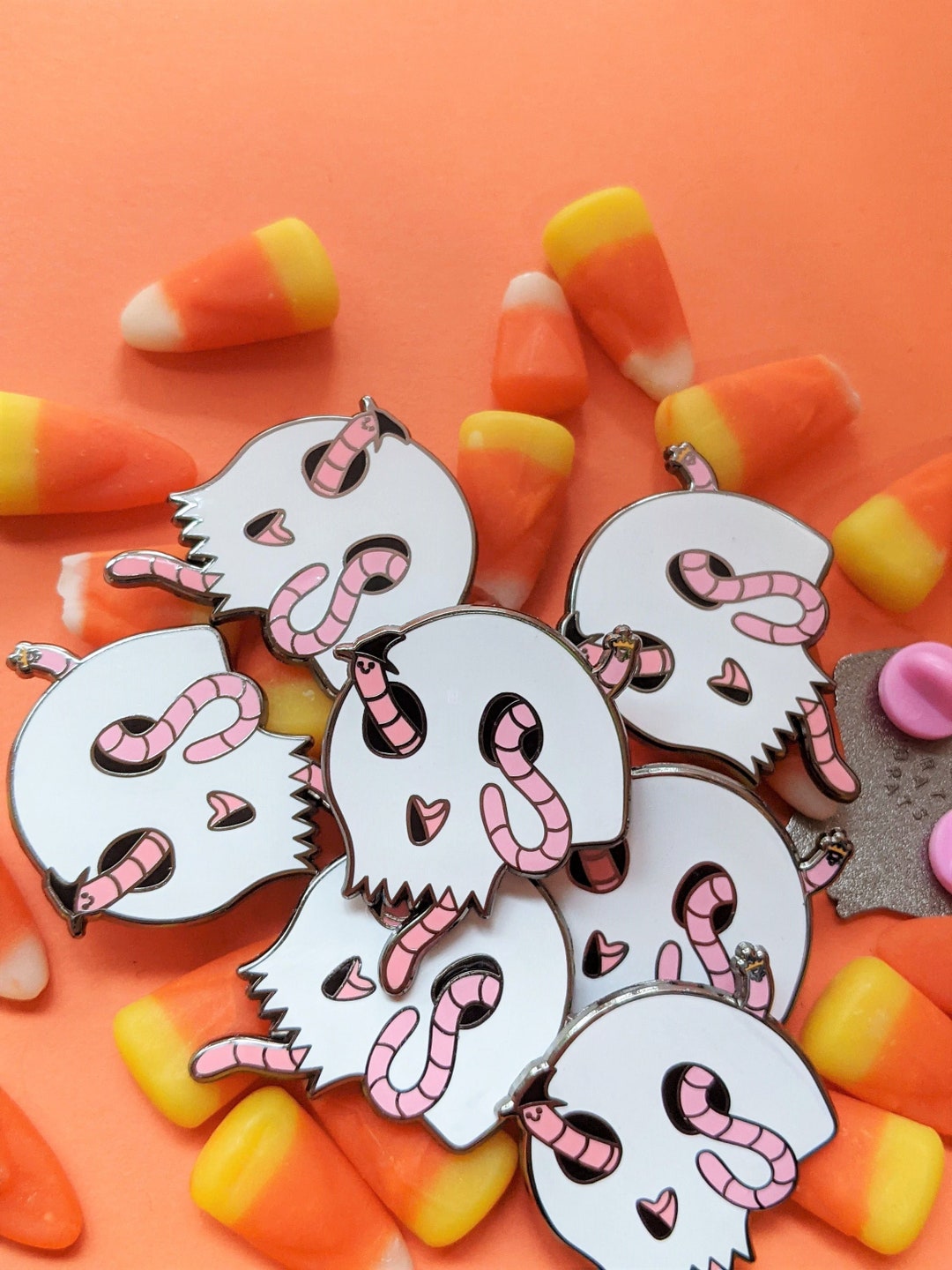 Worm Food - BLACK AND PURPLE Hard Enamel Pin | Halloween Spooky Wormy ...