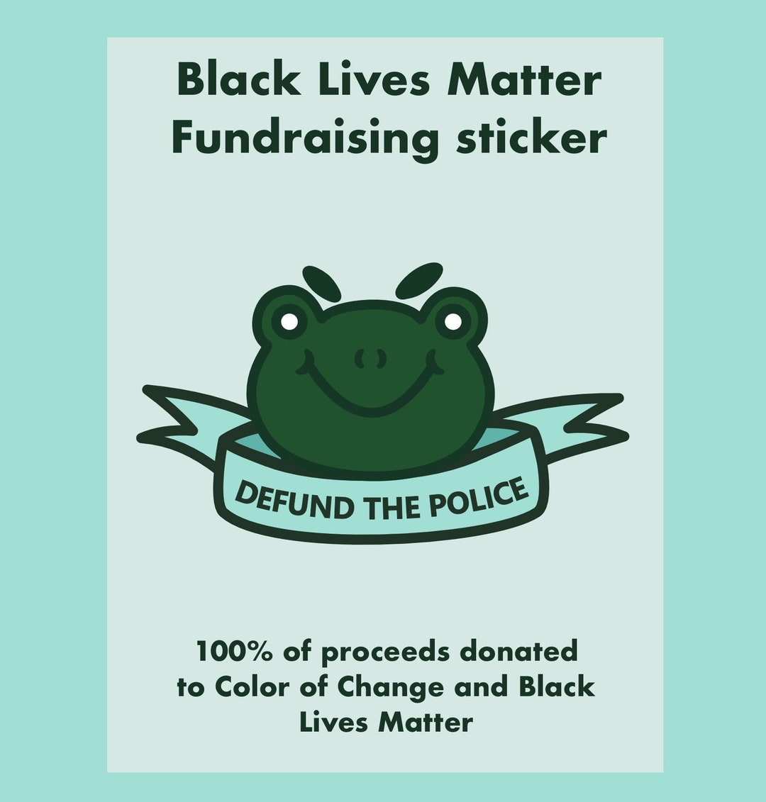 Charity BLM - Defund the Police Toad Vinyl Sticker - Etsy