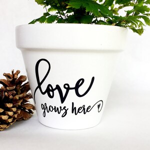 Love Grows Here - Flower Pot - Cute Pot - Planter Pot - Plant Pot ...