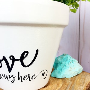 Love Grows Here - Flower Pot - Cute Pot - Planter Pot - Plant Pot ...
