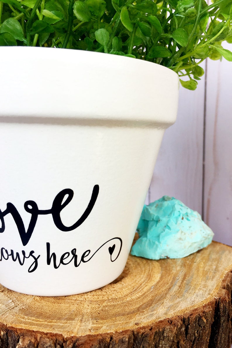 Love Grows Here Flower Pot Cute Pot Planter Pot Plant - Etsy