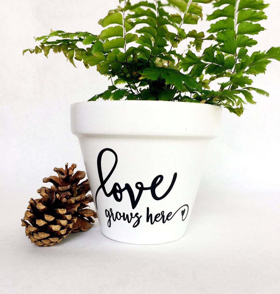 Love Grows Here - Flower Pot - Cute Pot - Planter Pot - Plant Pot ...