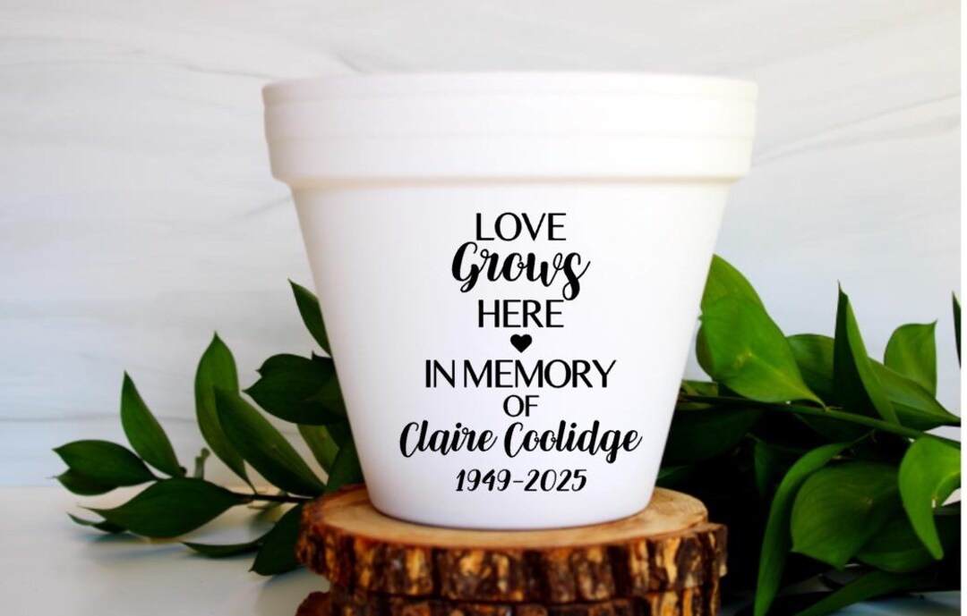Memorial Planter for Grandmother | Personalized Memorial Flower Pot for ...