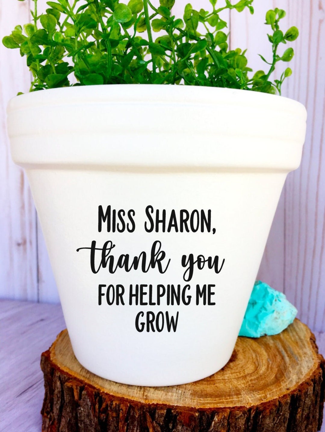 Thank You for Helping Me Grow | Personalized Teacher Name Gift | Custom ...