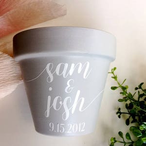 Couple Name and Wedding Date Planter, Personalized Wedding Planter ...